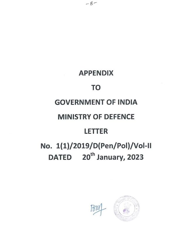 One Rank One Pension to the Defence Forces Pensioners: OROP-2 Pension Table issued on 20.01.2023 ...
