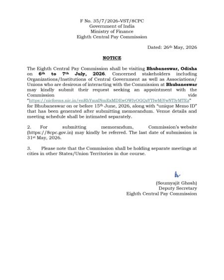 8th Central Pay Commission - Draft Memorandum by BPMS on Minimum Pay ...